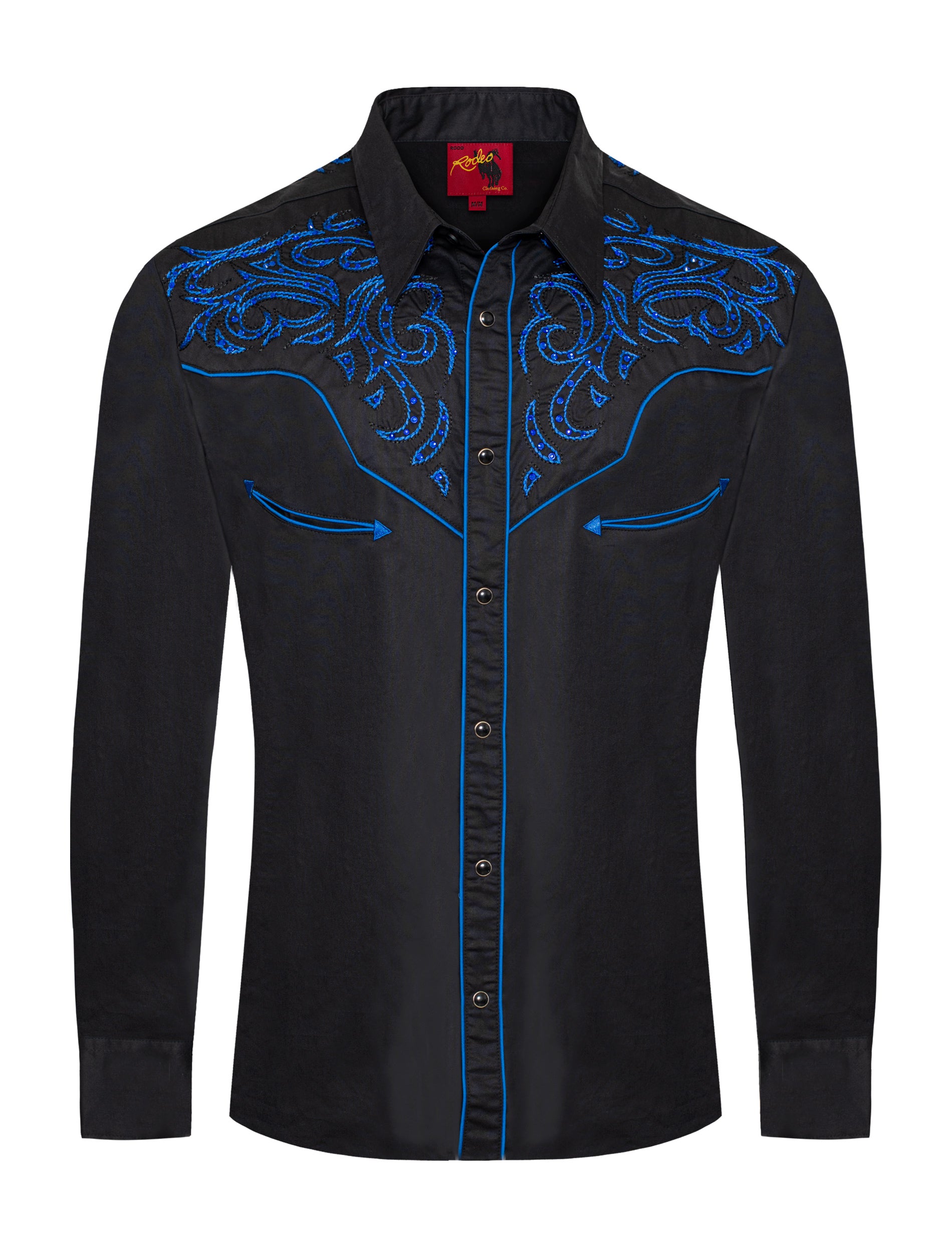 Rodeo Clothing Western Cowboy Dress Shirt with Embroidery for Outdoor ...