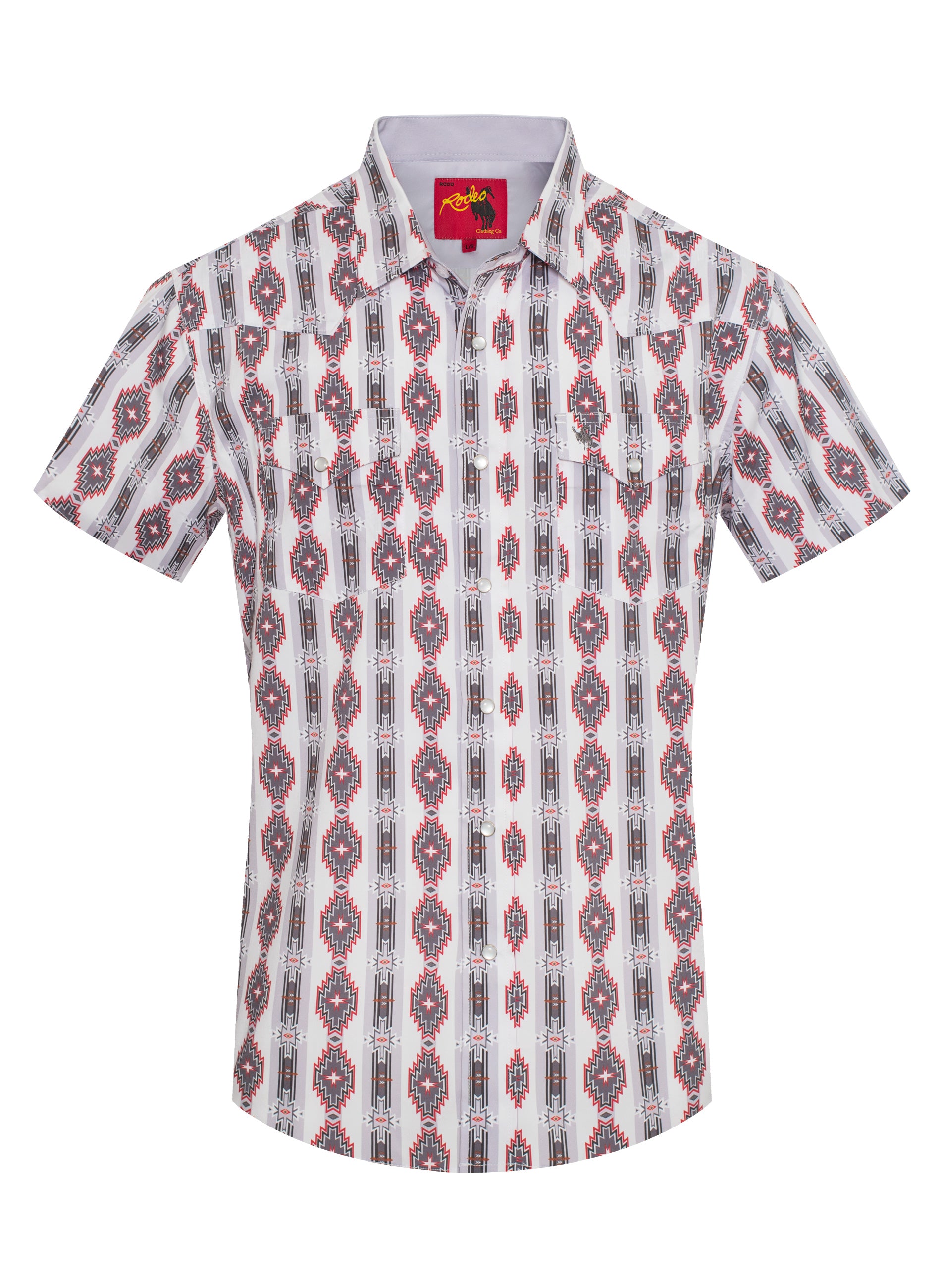 Men's Western Pearl Snap Aztec Print Shirt-MPS110S-1058