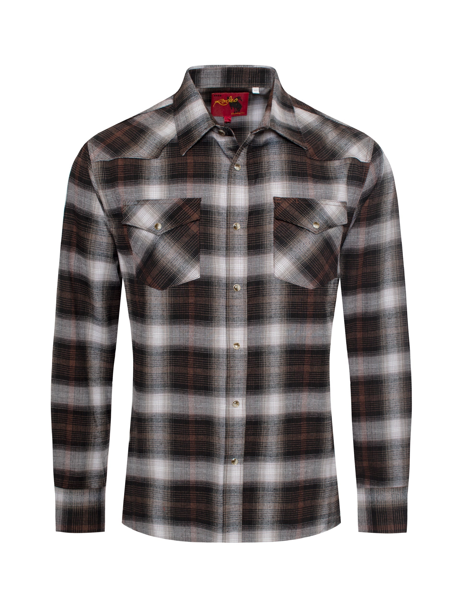 Men's Western Long Sleeve Flannel Shirts With Snap Buttons-FLS300-305
